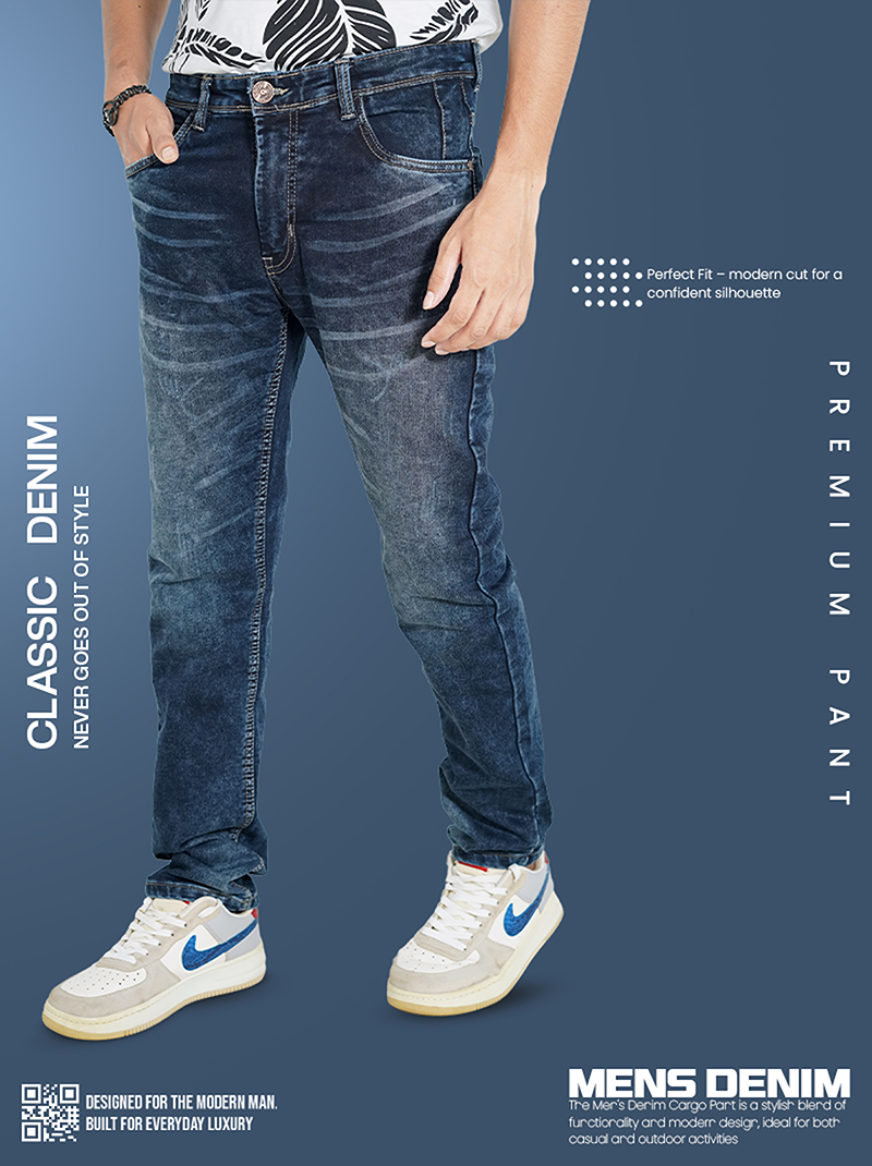 Men's Stretchable Denim Jeans Pant Premium T-Shirts - FnF Colors