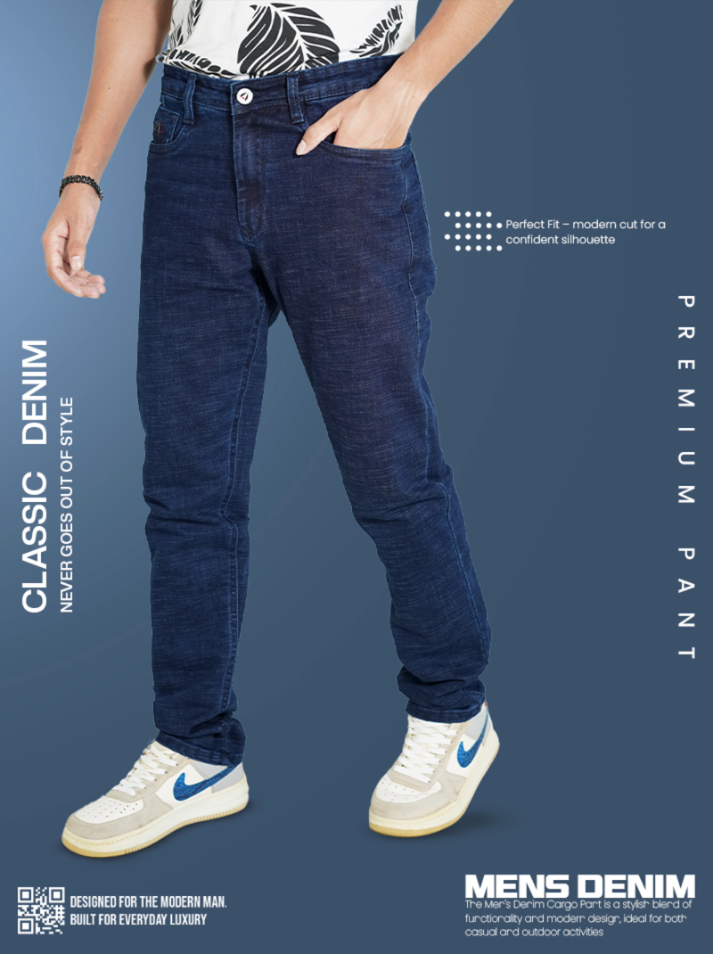 Denim Dark Bule jeans pant Premium T-Shirts - FnF Colors